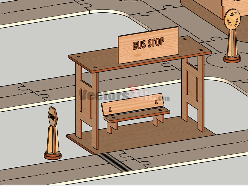 Laser Cut 3D Town Bundle City Road Track Puzzle Toy Kit Model | Vectors ...