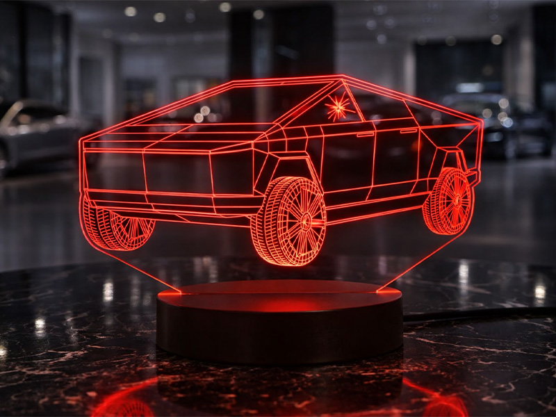 3D Illusion Cybertruck Acrylic Lamp Laser Engraved Acrylic Night Lamp ...