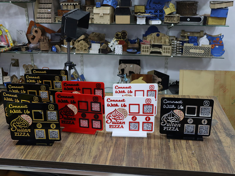 Laser Cut QR Code Stand Scan to Pay or Connect with us Social Media QR ...