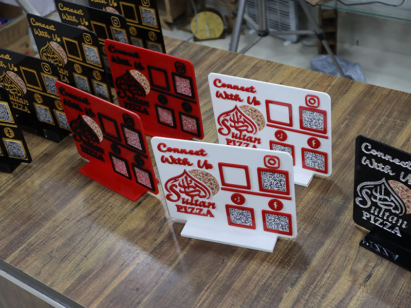 Laser Cut QR Code Stand Scan to Pay or Connect with us Social Media QR ...