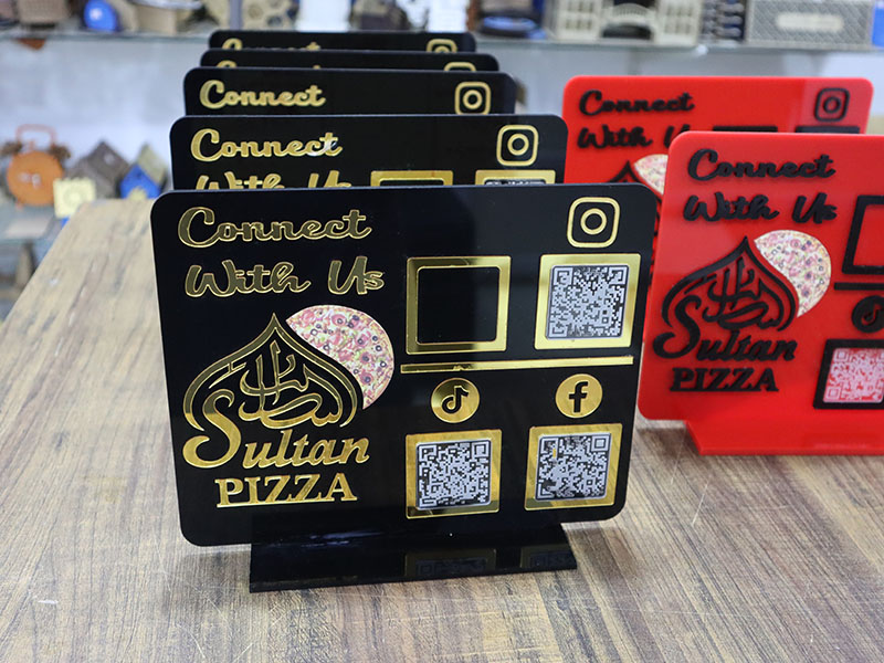Laser Cut QR Code Stand Scan to Pay or Connect with us Social Media QR ...