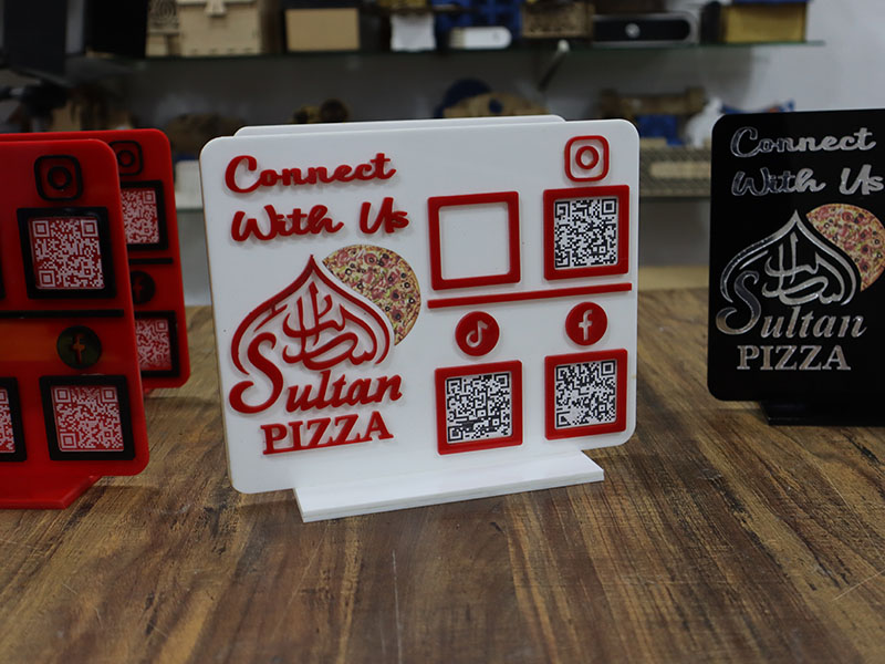 Laser Cut QR Code Stand Scan to Pay or Connect with us Social Media QR ...