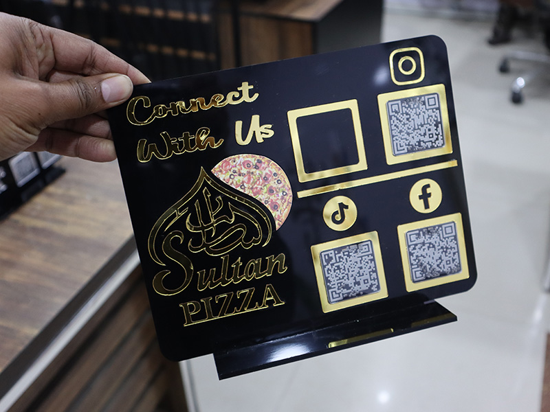 Laser Cut QR Code Stand Scan to Pay or Connect with us Social Media QR ...