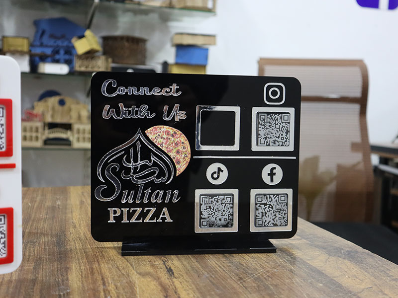 Laser Cut QR Code Stand Scan to Pay or Connect with us Social Media QR ...