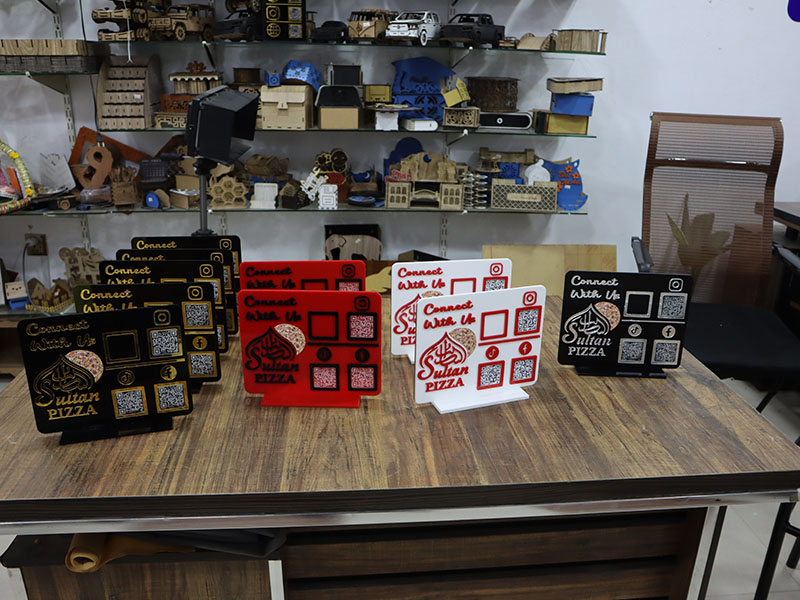 Laser Cut QR Code Stand Scan to Pay or Connect with us Social Media QR ...