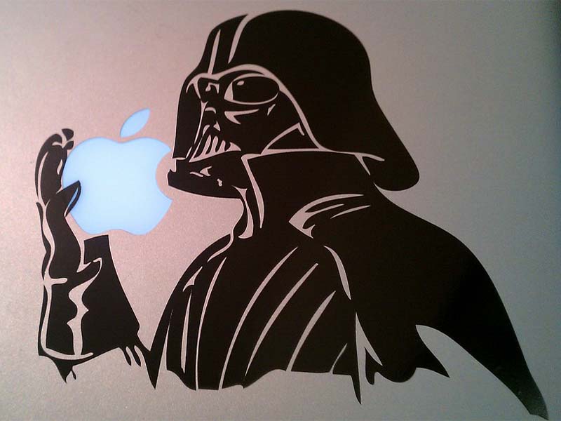 Darth Vader Apple Logo Laptop Sticker Star Wars Inspired Vinyl Decal ...