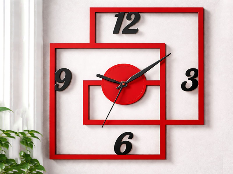 Laser Cut Geometric Pattern with Floating Effect Acrylic Wall Clock ...