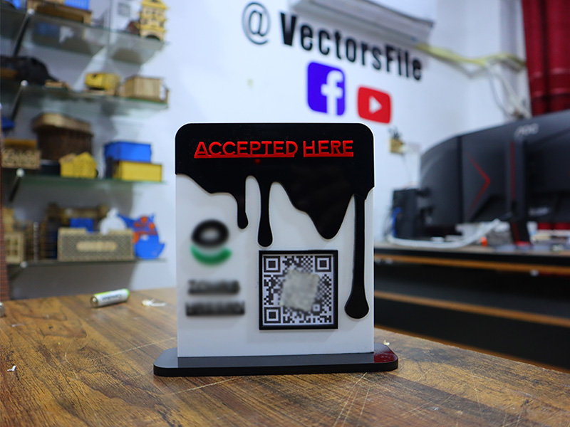 Laser Cut Acrylic Stand with QR Code for Paint Shop Customisable Scan ...