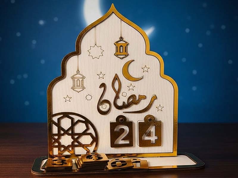 Laser Cut Ramadan Acrylic Countdown Calendar Decorative Table Display ...