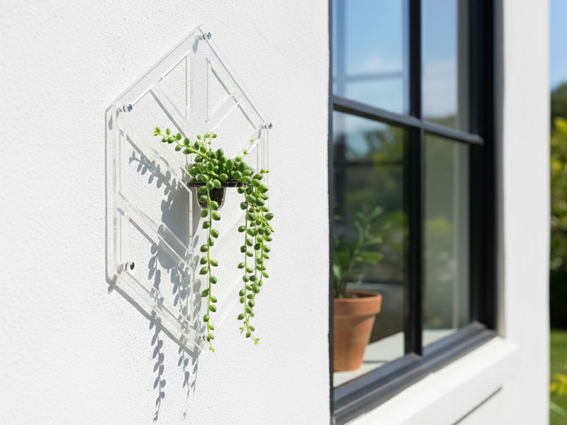 Laser Cut Acrylic Plant Frame Wall Mounted Geometric Plant Holder ...