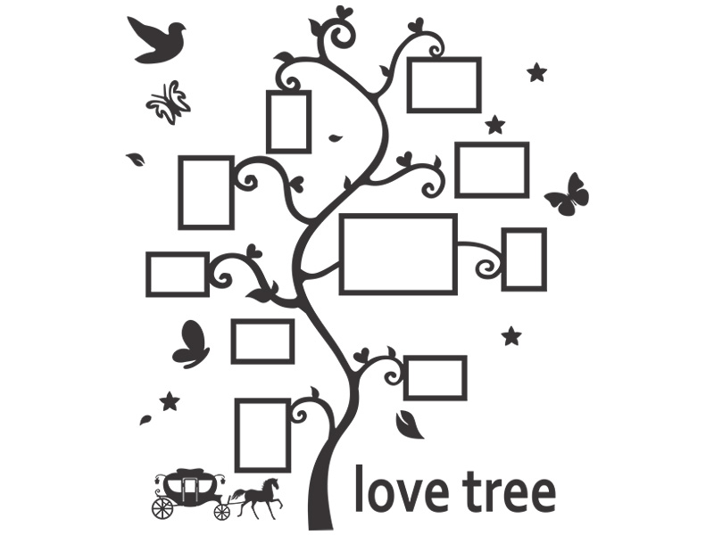 Laser Cut Family Tree Tree Wall Photo Frame Design | Vectors File
