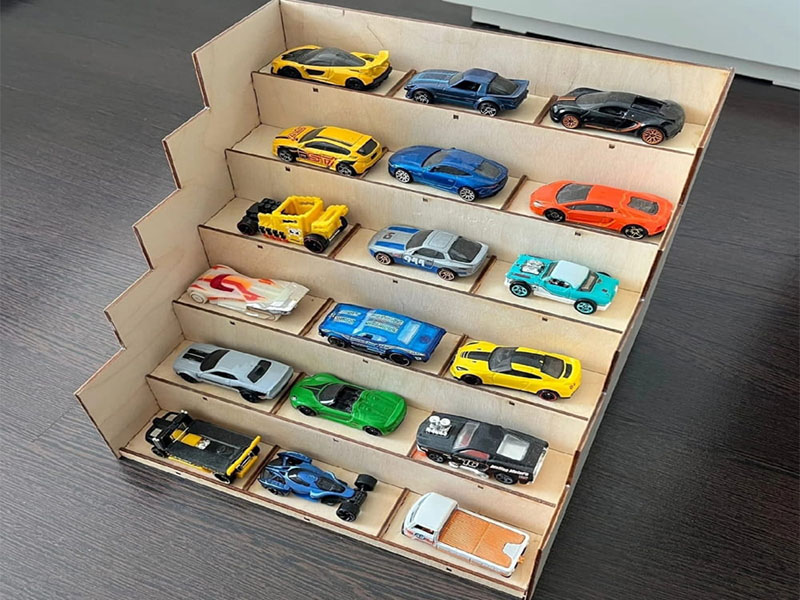 Laser Cut Toy Car Display Rack 5 Tier Car Storage Stand for Hot Wheels ...