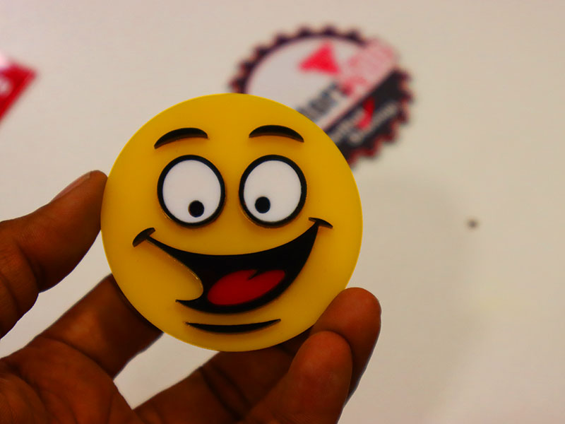 Laser Cut 3D Smiley Face Acrylic Emoji Design | Vectors File