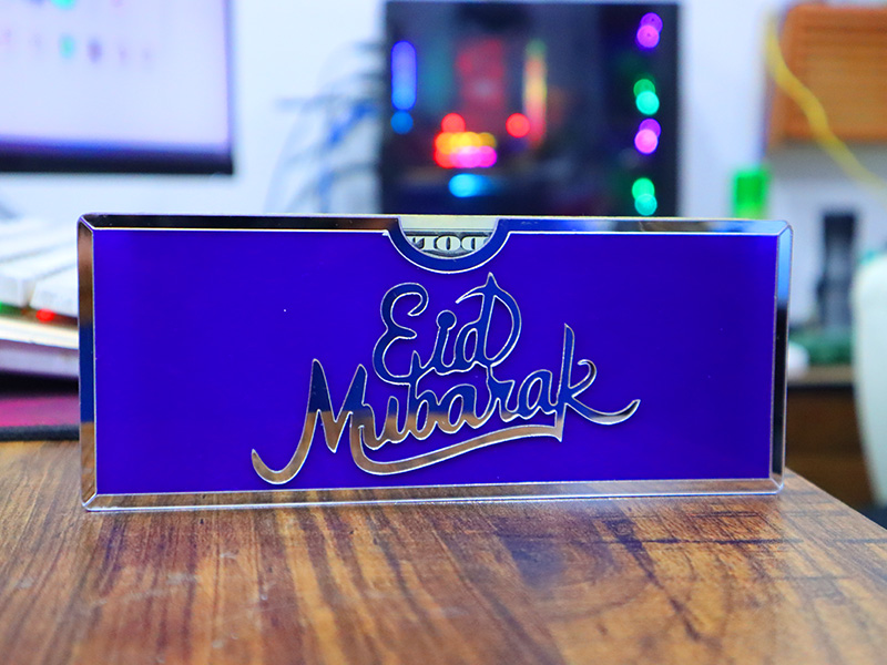 Laser Cut Eid Mubarak Acrylic Cash Envelope Premium Eidi Holder ...