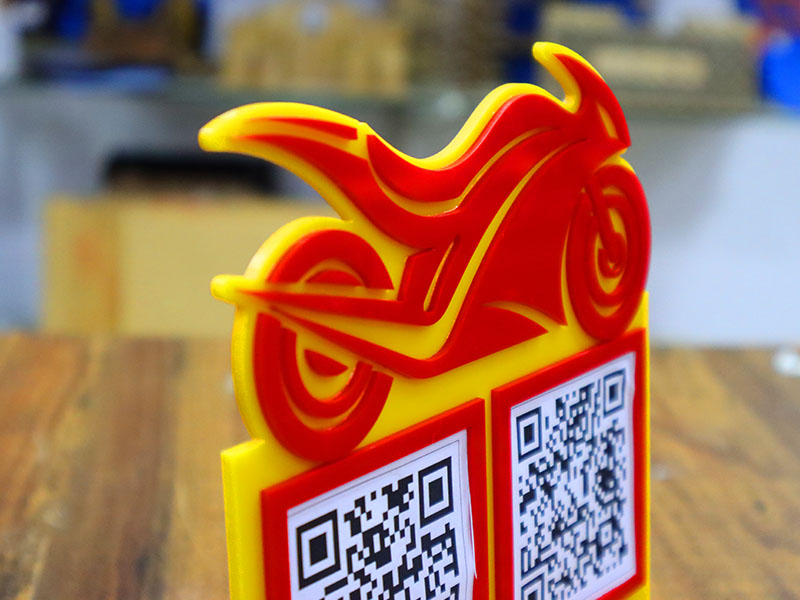 Laser Cut Acrylic QR Code Stand Custom Sign for Payments and Social ...