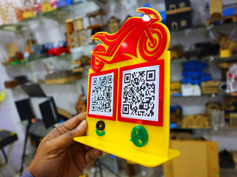 Laser Cut Acrylic QR Code Stand Custom Sign for Payments and Social ...