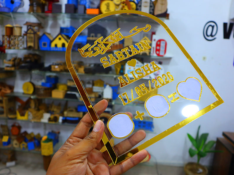Laser Cut Personalized Nikah Thumb Impression Acrylic Wedding Frame ...
