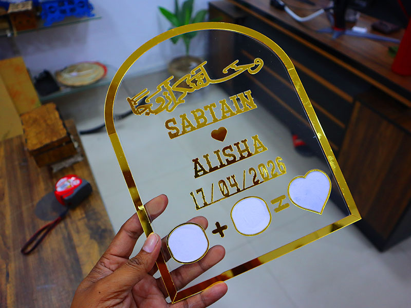 Laser Cut Personalized Nikah Thumb Impression Acrylic Wedding Frame ...