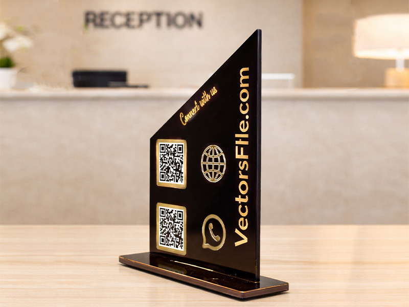 Laser Cut Acrylic QR Code Stand Custom QR Display Sign for Business ...
