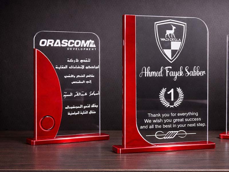 Laser Cut Acrylic Corporate Achievement Award Trophy Modern Recognition ...
