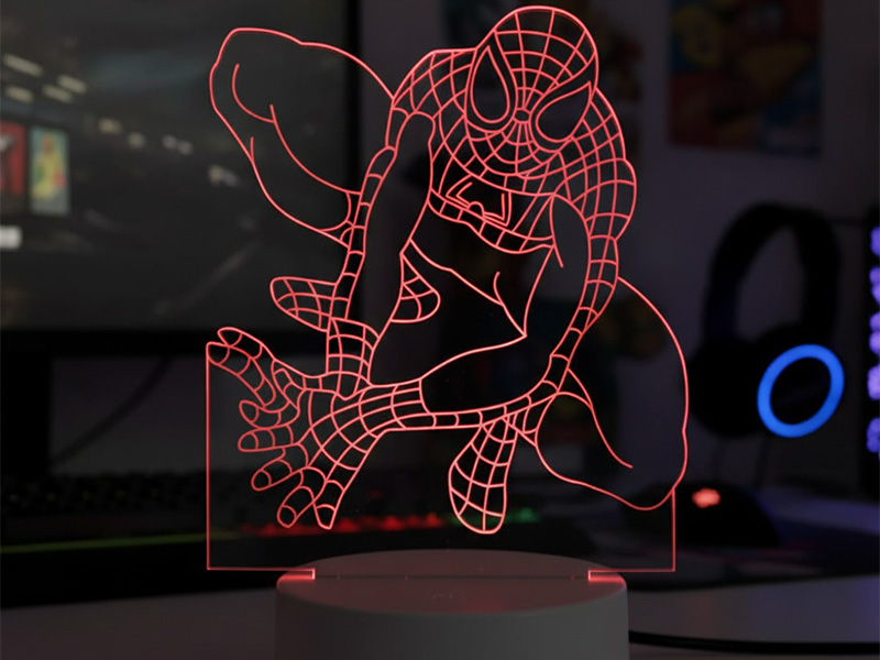 Spider Man 3D Illusion LED Lamp Laser Cut Acrylic LED Night Light ...